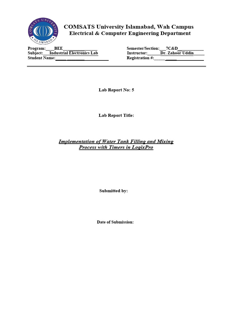Implementation of Water Tank Filling and Mixing Process With Timers in ... Implementation of Water Tank Filling and Mixing Process With Timers in ...