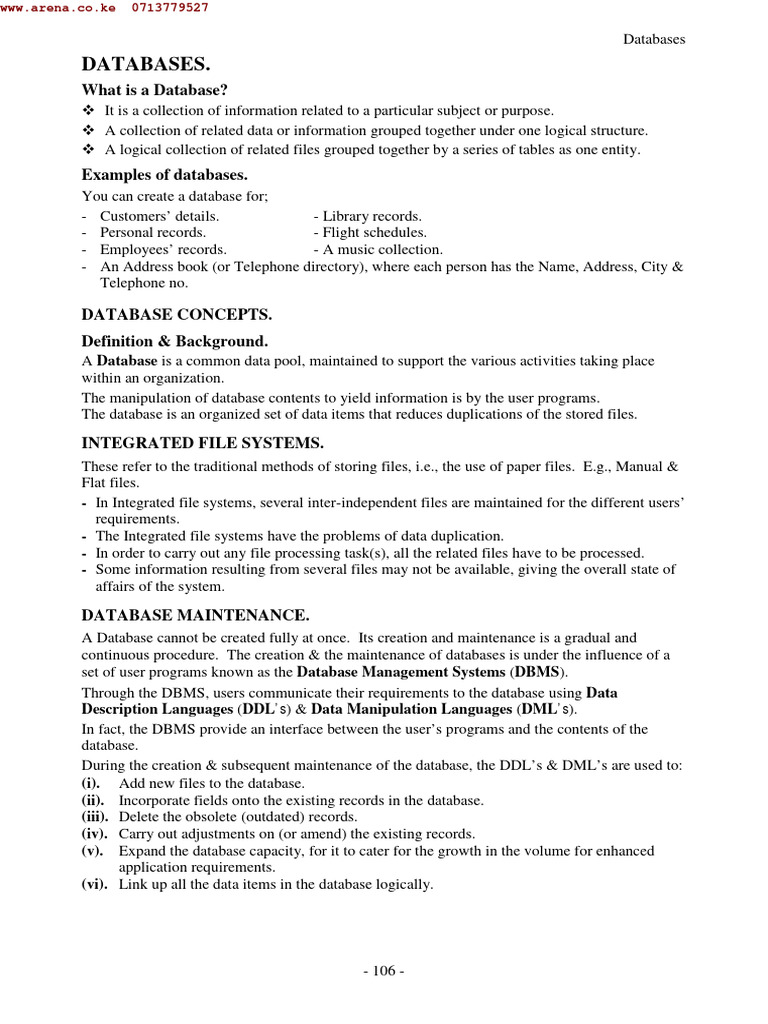 Introduction To Databases | PDF | Databases | Relational Model