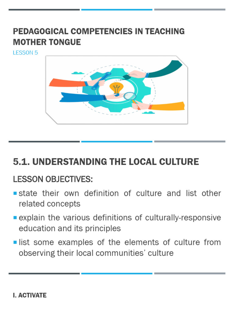 Unit I Lesson 5 Pedagogical Competencies in Teaching Mother Tongue | PDF | Pedagogy | Concept
