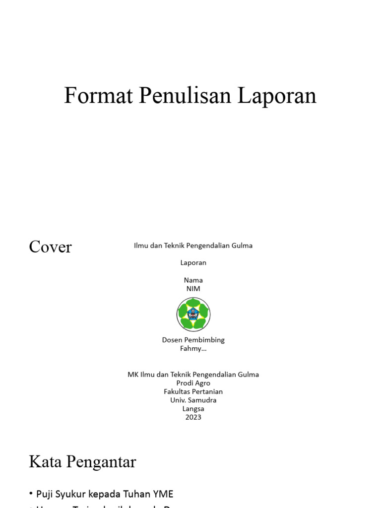 Format Penulisan Laporan | PDF