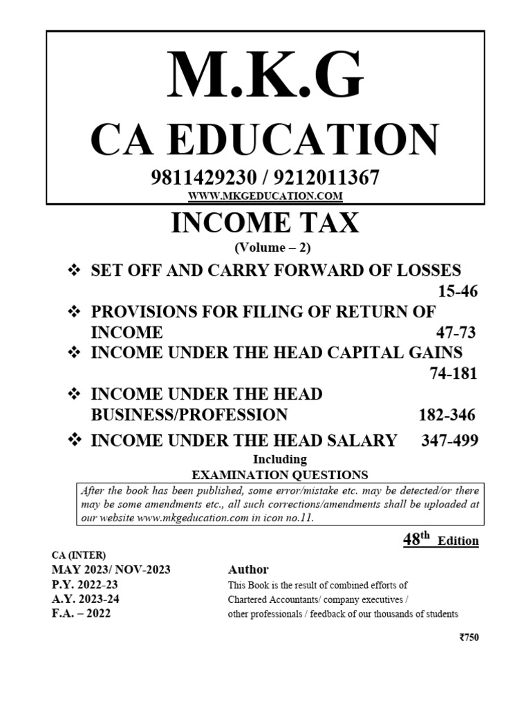 Income Tax Vol-2 48th Edition | PDF | Tax Deduction | Taxes