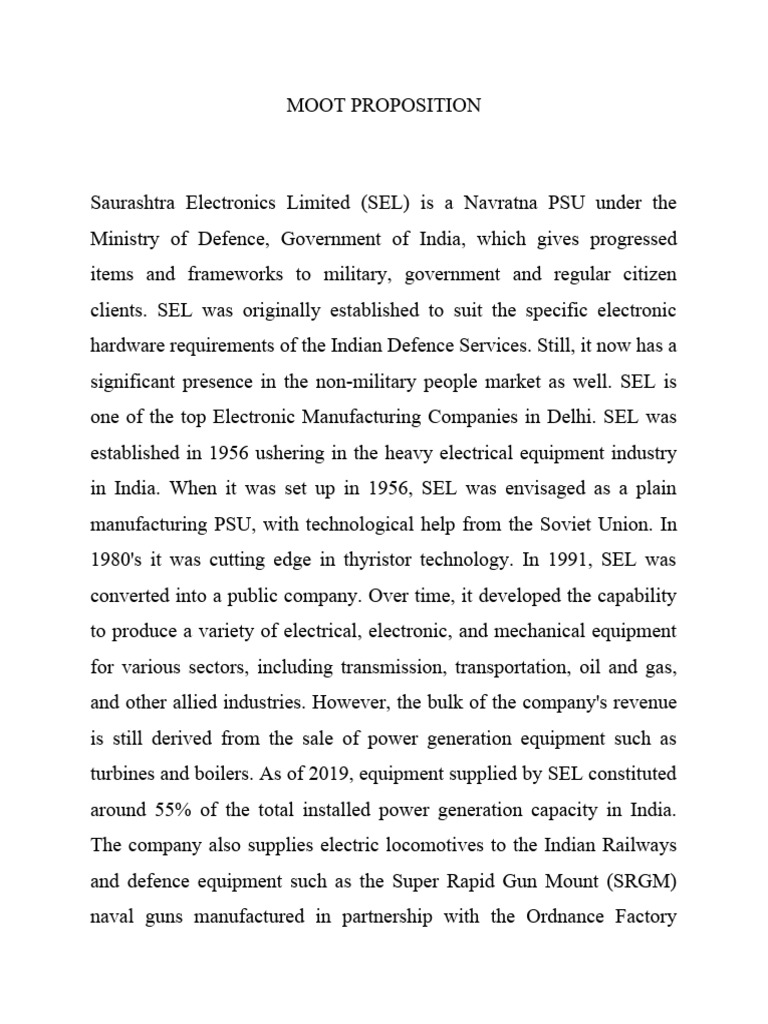 Moot Proposition | PDF | Strike Action | Trade Union