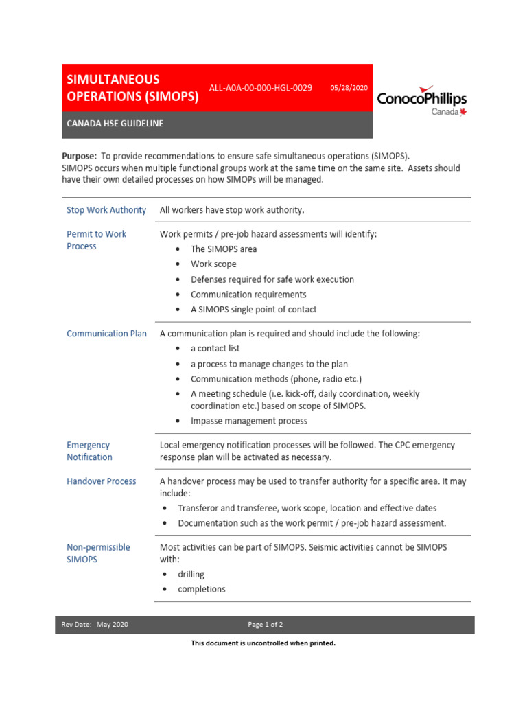 Simultaneous Operations Simops 2 | PDF | Communication | Scope ...