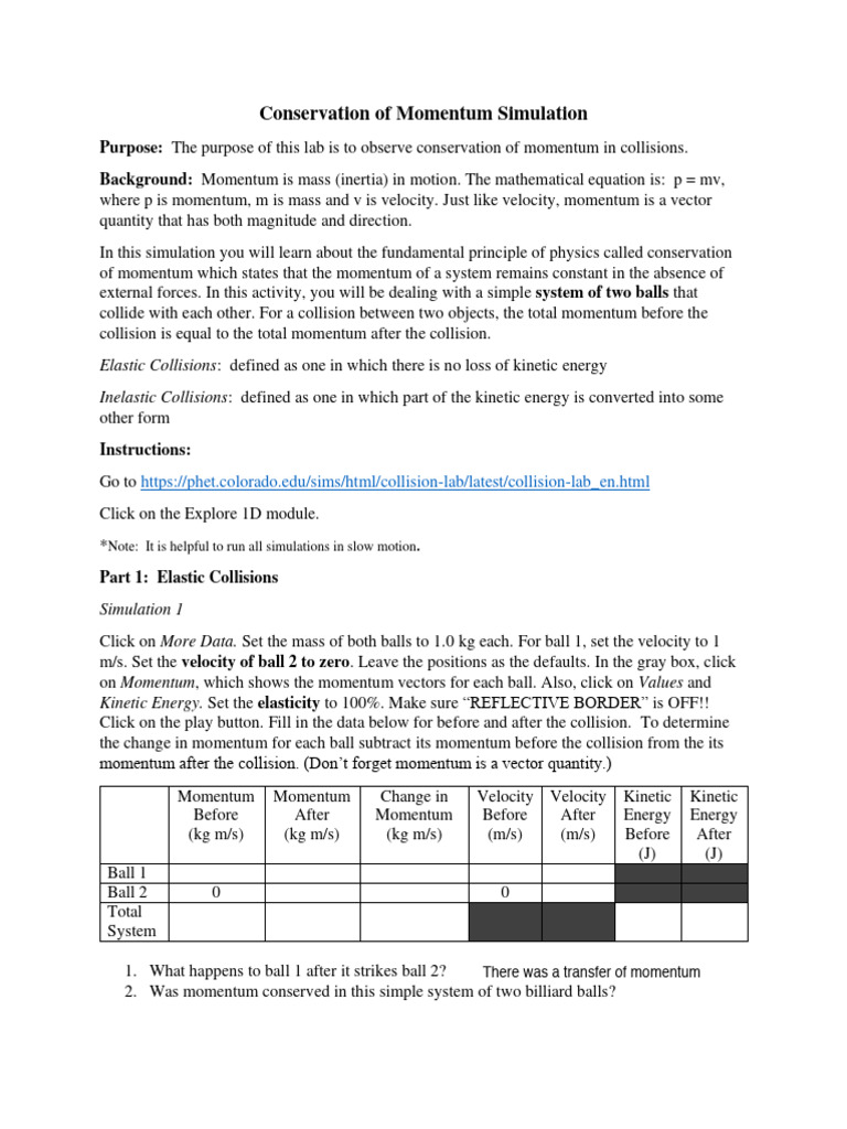 Momentum Conservation in Collisions | PDF | Momentum | Collision