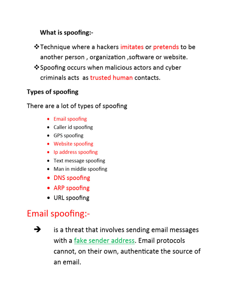 What Is Spoofing | PDF | Security | Computer Security
