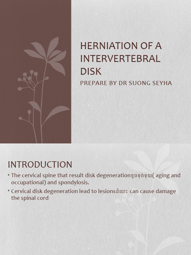 Herniation of Intervertebral Disk | PDF