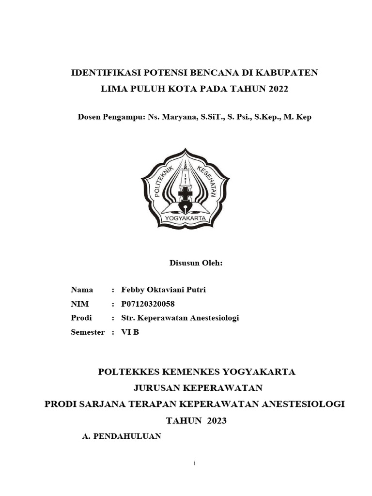 Identifikasi Potensi Bencana - Febby | PDF