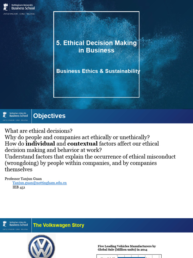 BES Lecture 5 Ethical Decision Making | PDF | Morality | Decision Making
