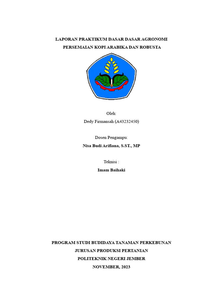 Laprak Kopi Robusta Dan Arabica Dedy | PDF | Sains & Matematika
