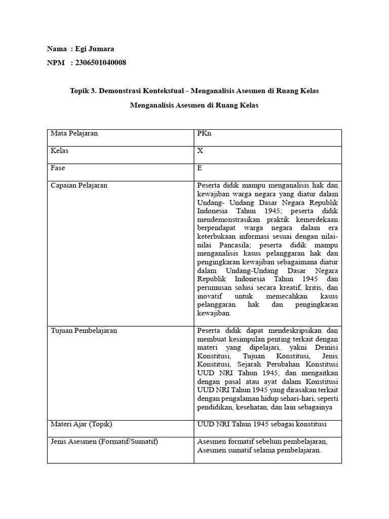 Demonstrasi Kontekstual-PPDP-Topik 3 - Egi Jumara | PDF