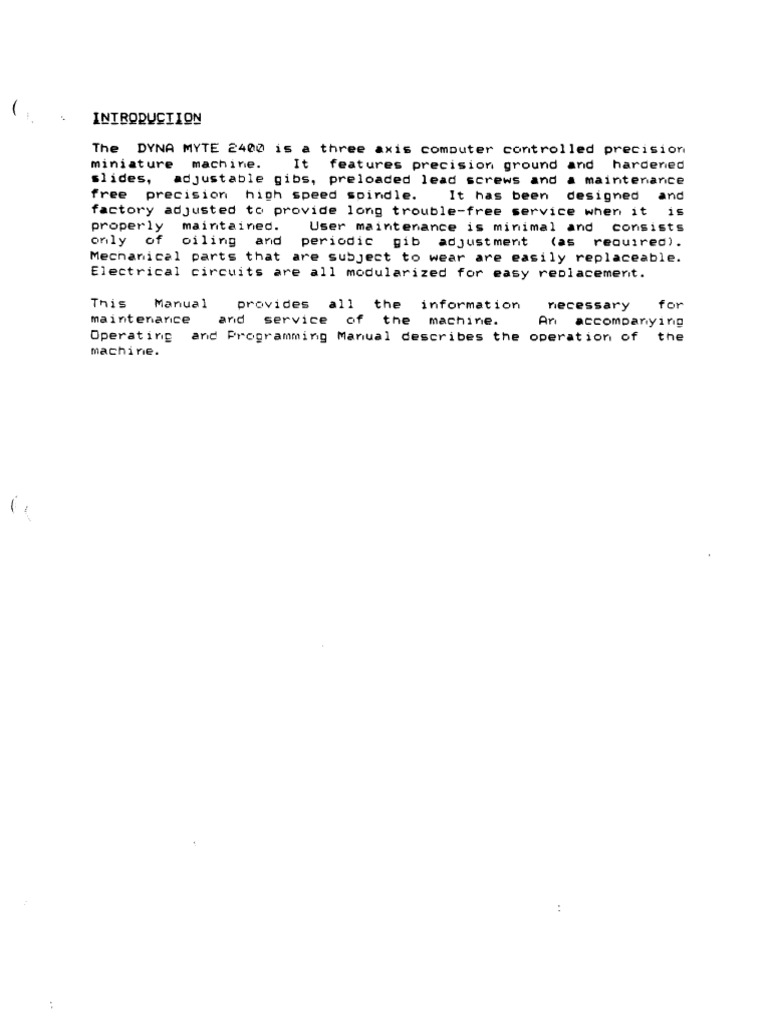 Dyna 2400 Service Manual | PDF