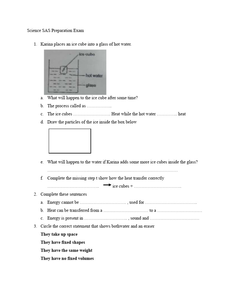 Dave Science Sas Preparation Exercise 2 Download Free Pdf Chemical Substances Freezing