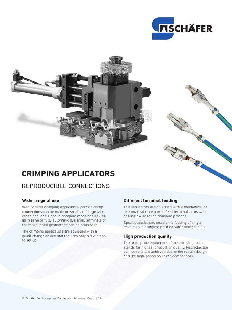 Schaefer Crimping Applicators en Web | PDF | Mechanical Engineering ...
