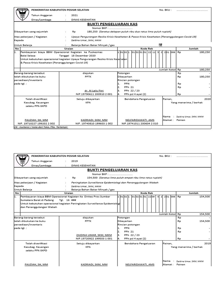 Kwitansi BBM 2021 Tunggal | PDF
