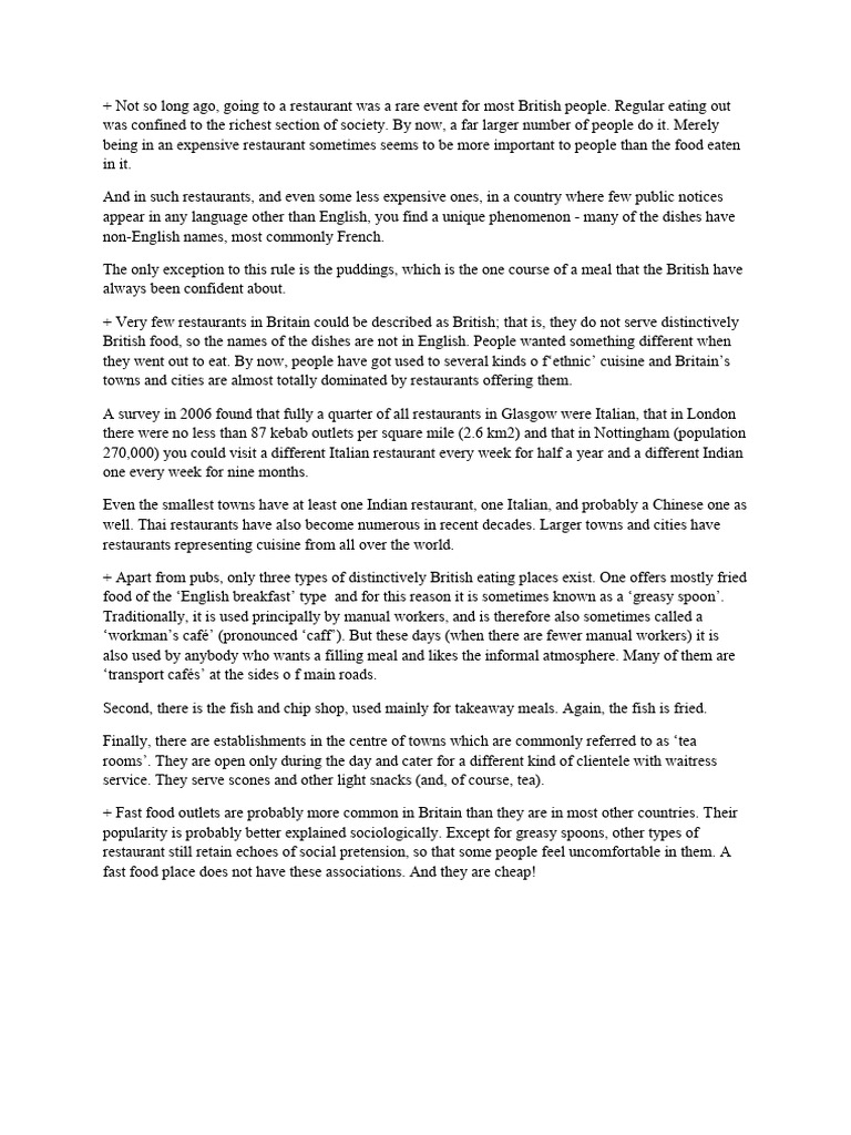 VHXH Anh cuối kỳ | PDF | Restaurants | Meal