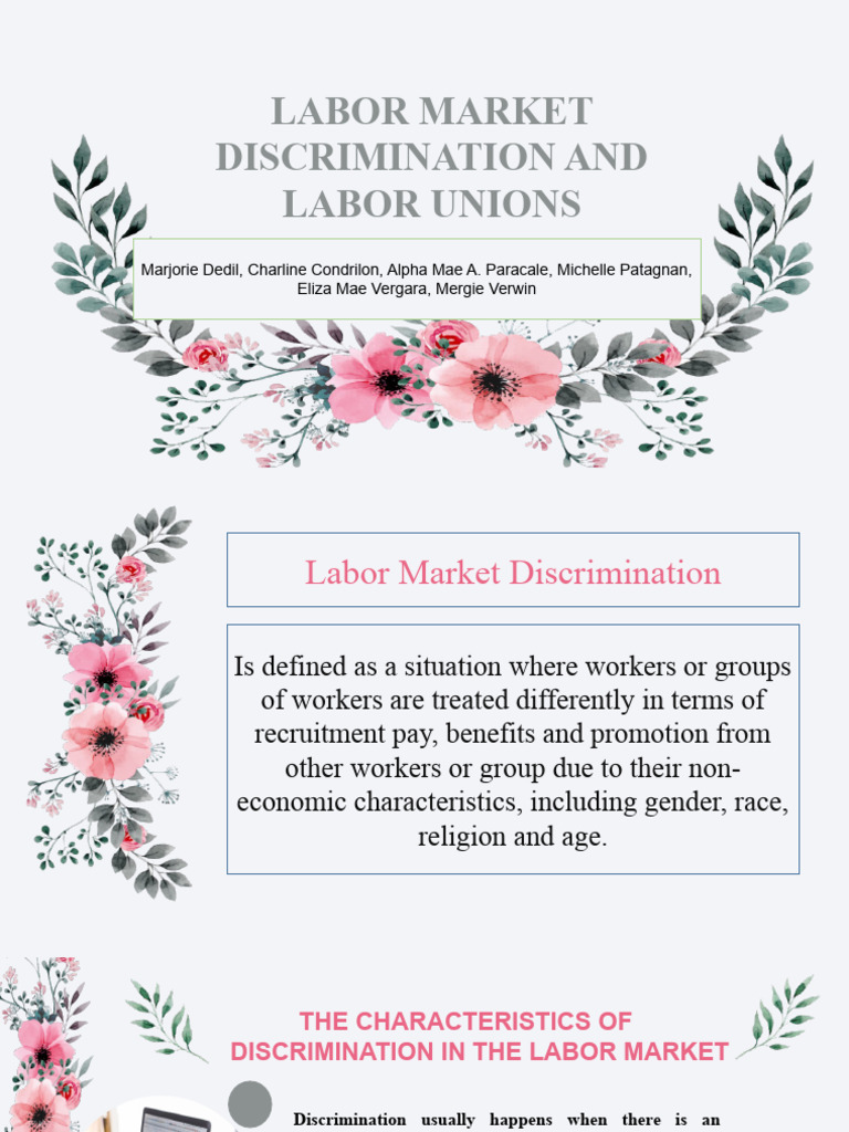 Labor Market Discrimination and Union | PDF | Labour Economics | Discrimination