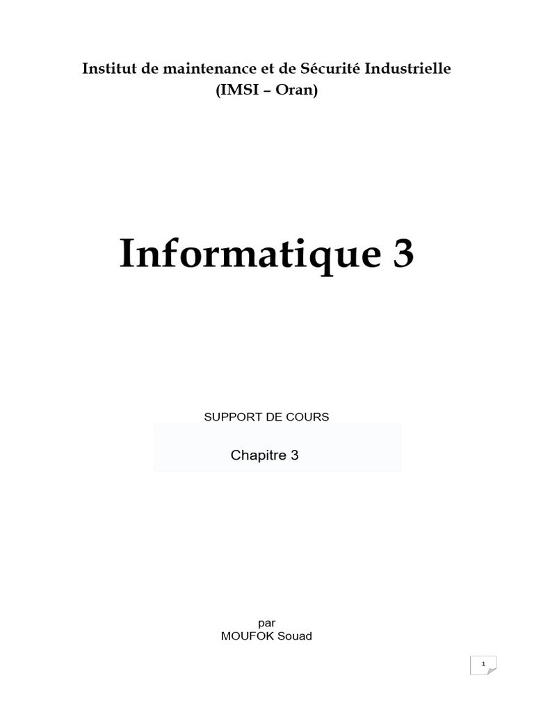 Chapitre 3 | PDF | Structure de contrôle | Informatique
