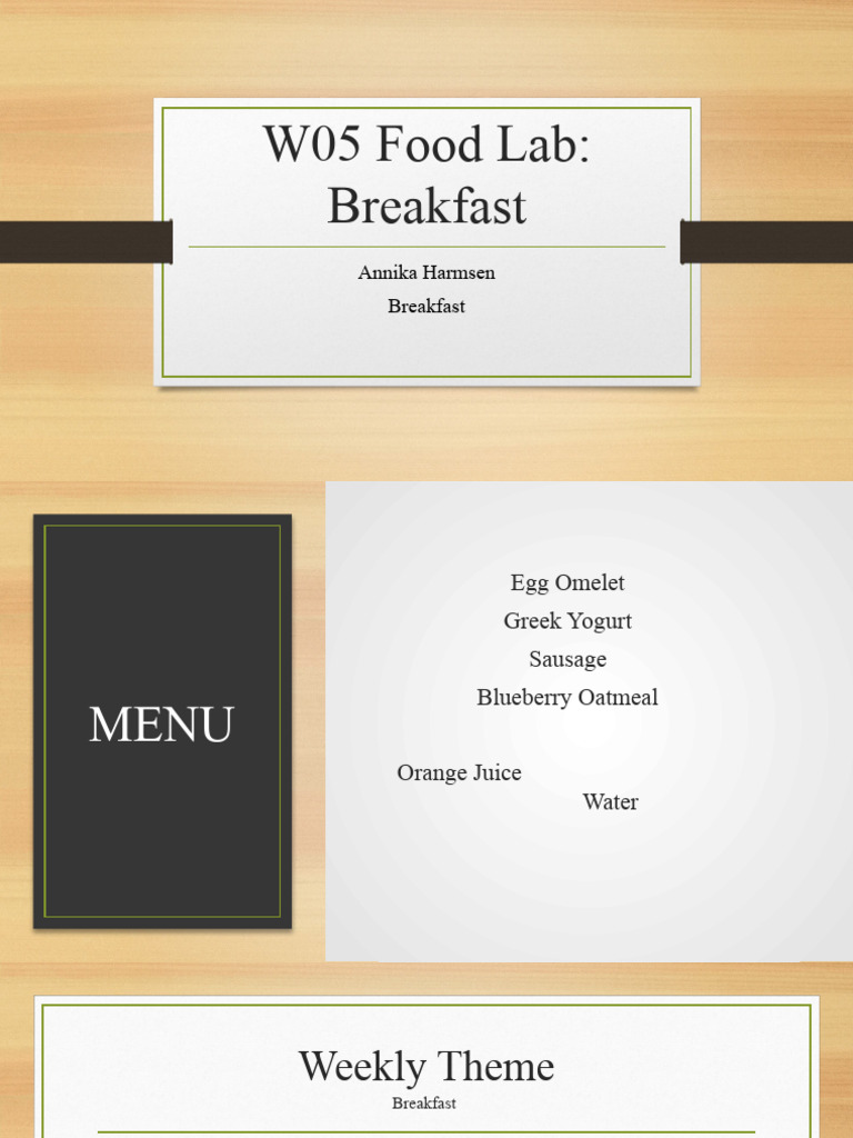 Harmsen w05 Food Lab Breakfast | PDF | Oatmeal | Cooking