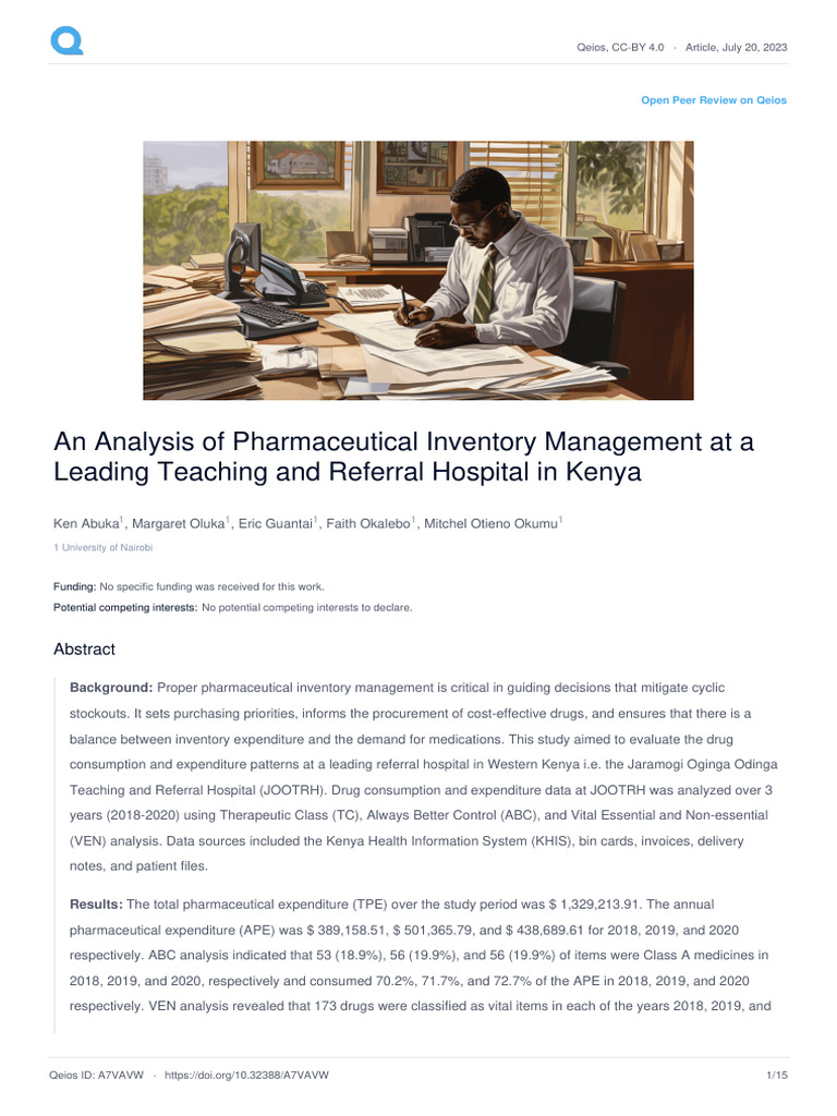 An Analysis of Pharmaceutical Inventory Management in Kenya | PDF | Pharmacy | Health Care
