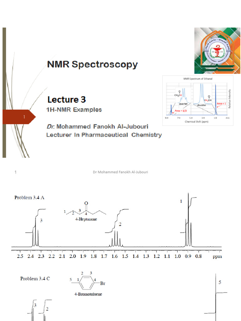 Advanced PH Analysis Lec 7H NMR Problems | PDF | Nuclear Magnetic ...
