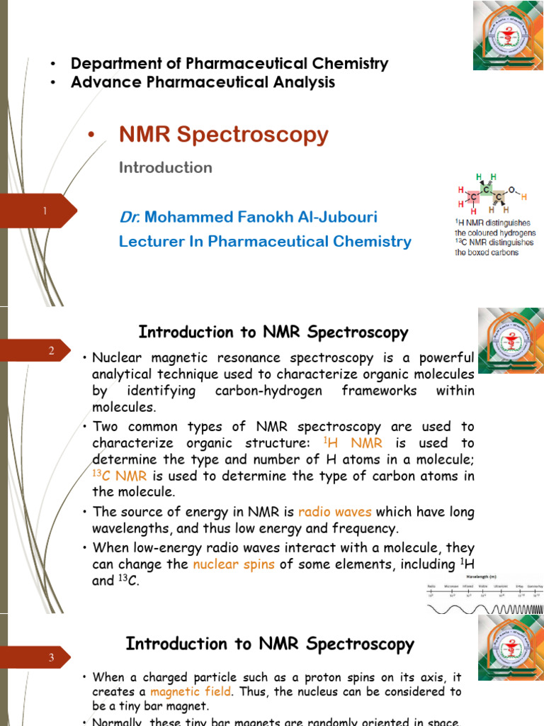 Advanced PH Analysis Lec 5 H-NMR | PDF | Nuclear Magnetic Resonance ...