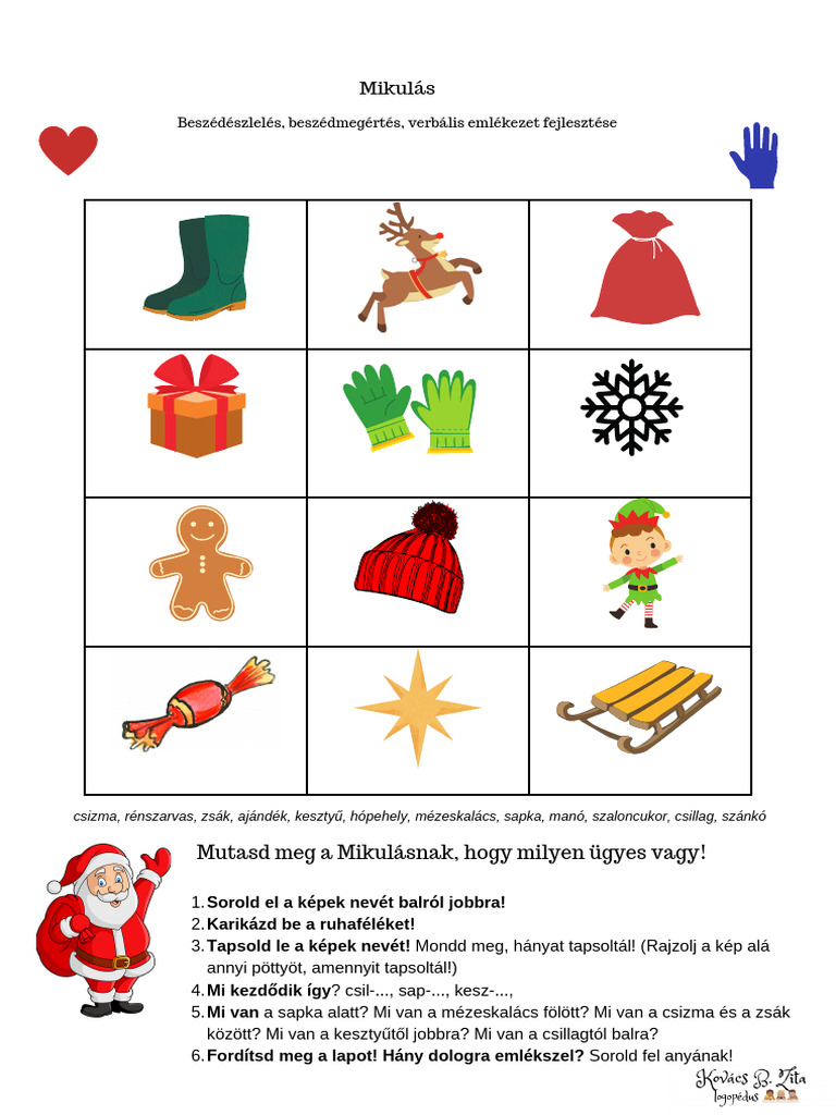 Mikulás (Beszédértés Fejlesztés) | PDF
