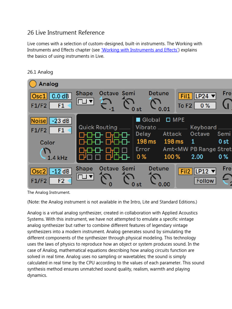 Ableton Instruments | PDF | Synthesizer | Electronic Oscillator