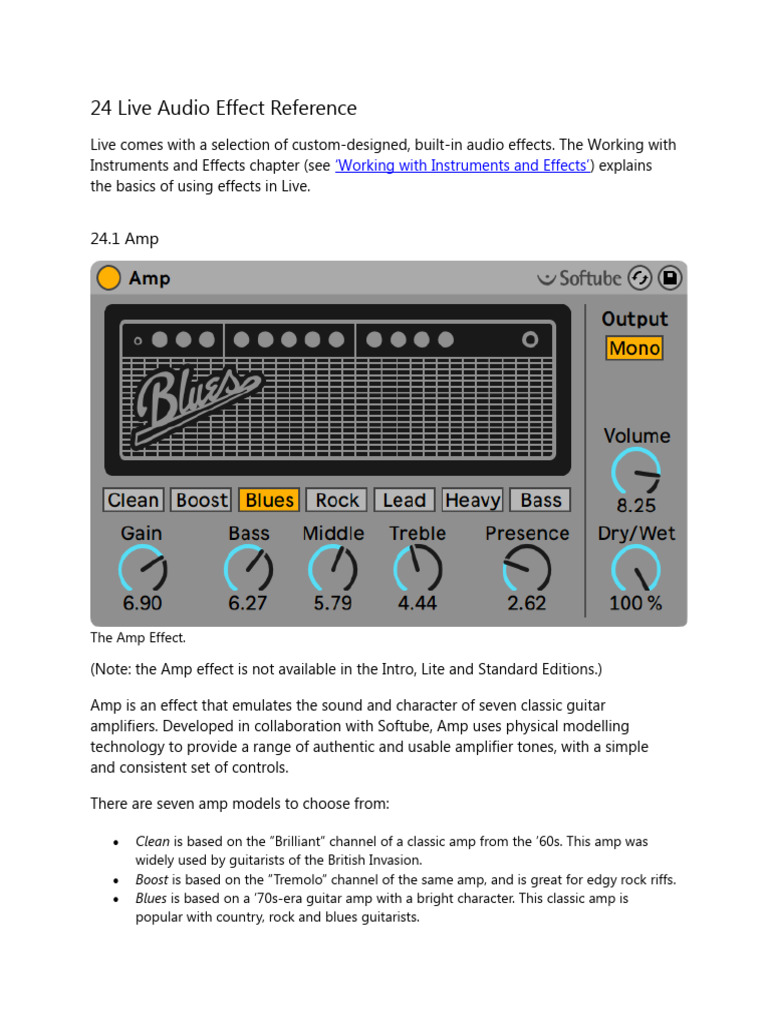 Audio Effects Manual | PDF | Equalization (Audio) | Amplifier