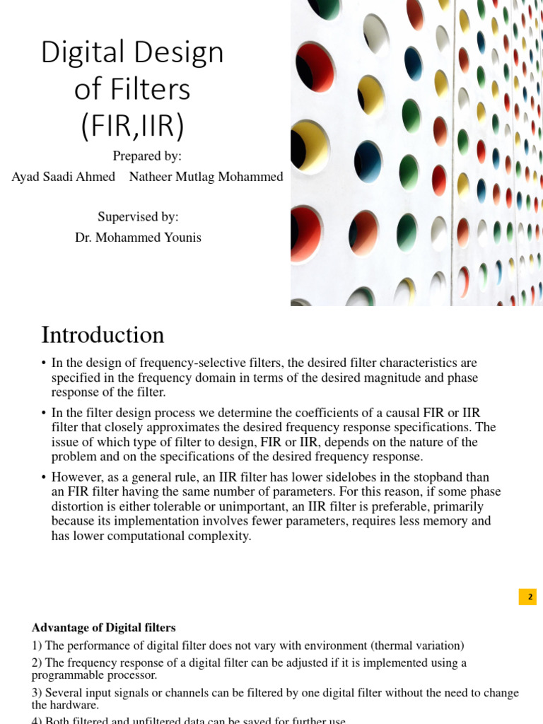 Digital Design of Filters (FIR,IIR) اياد | PDF | Filter (Signal Processing) | Digital Signal ...