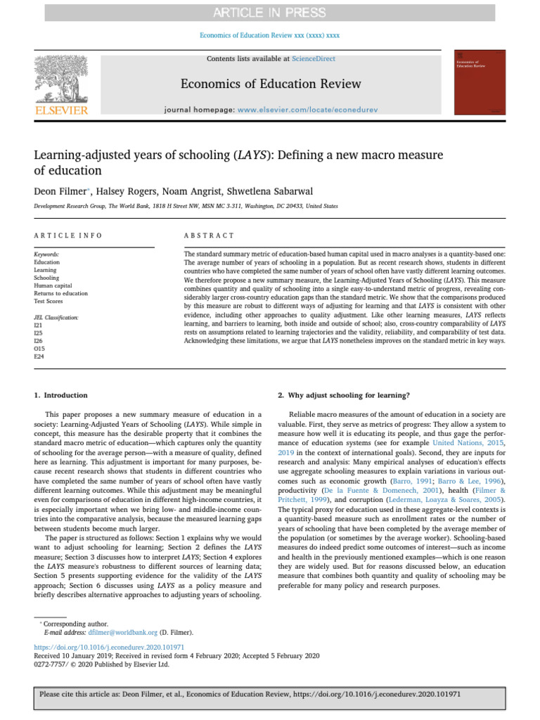 LAYS - Education Quality | PDF | Economic Growth | Programme For International Student Assessment