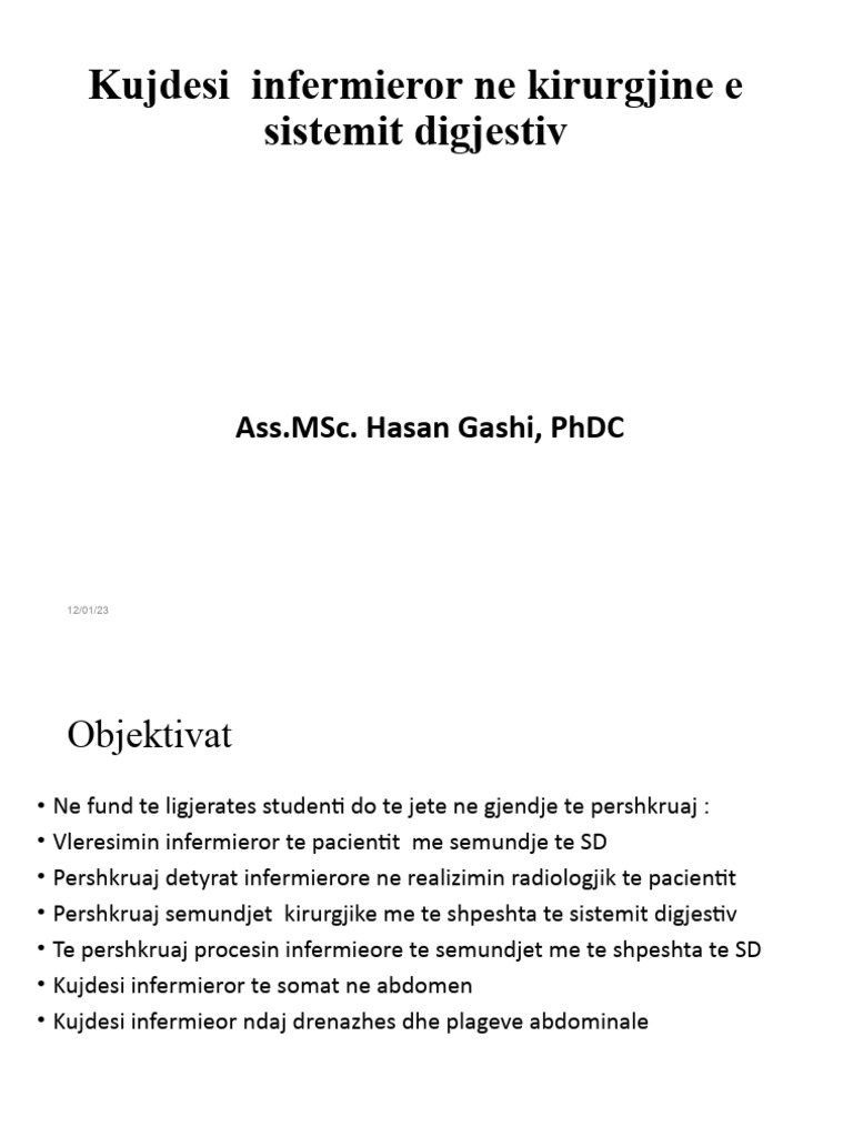 6.kujdesi Infermieror Ne Kirurgjine e Sistemit Digjestiv | PDF
