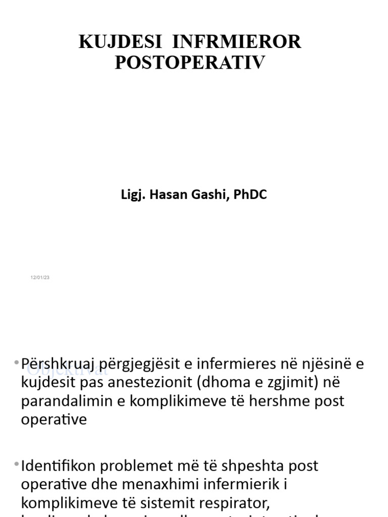 Kujdesi Postoperativ Infermieror | PDF