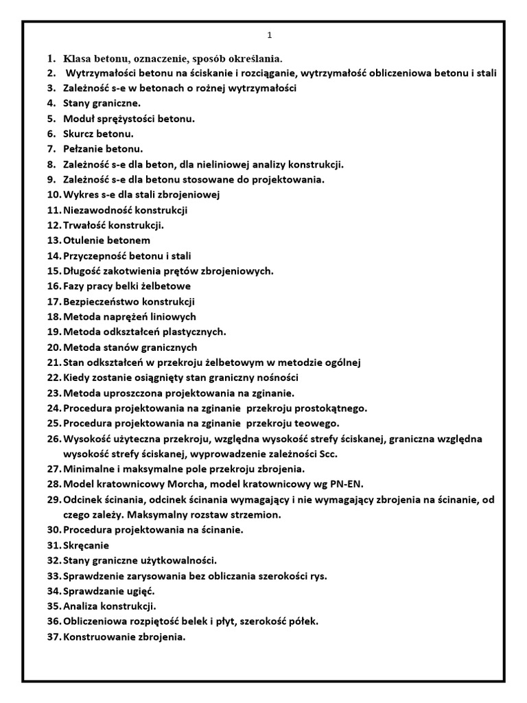 01 - Sciaga Zelbet Wyklad - Dobry1 | PDF