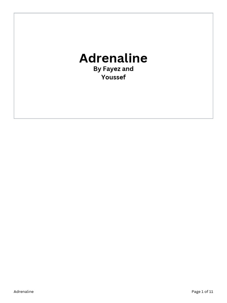Adrenaline | PDF | Fight Or Flight Response | Stress (Biology)