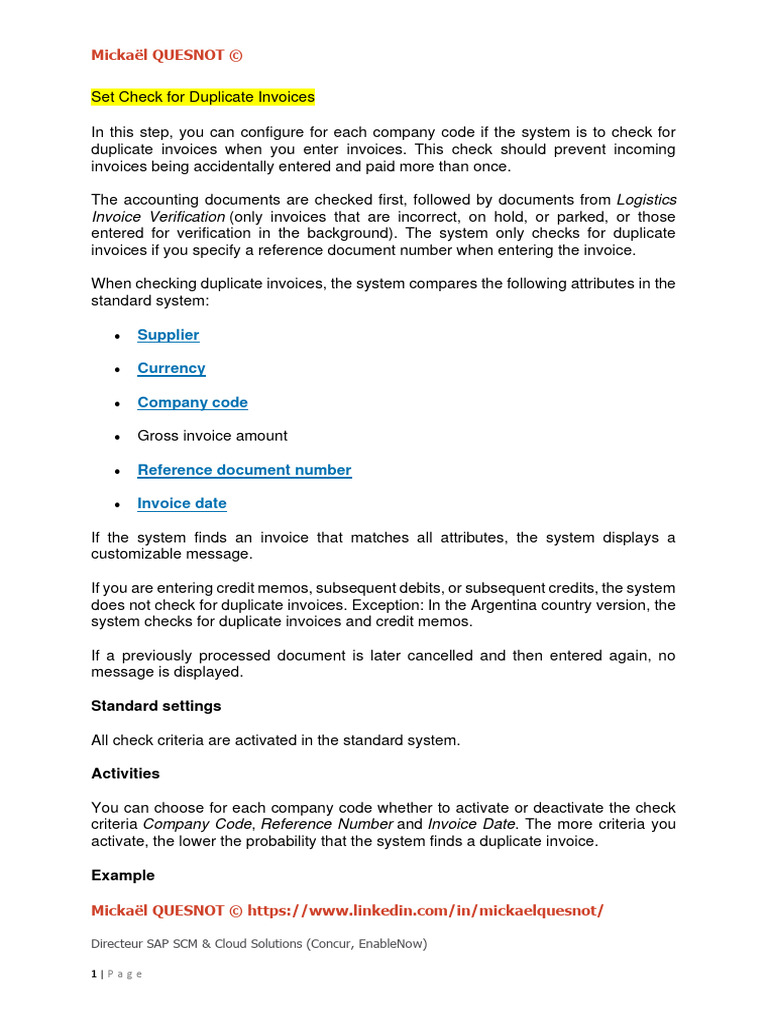 Set Check For Duplicate Invoices | PDF | Invoice | Accounting