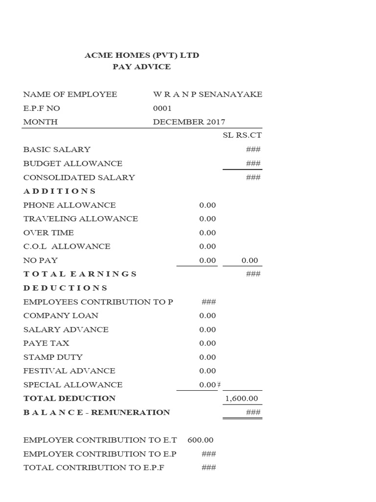 2017.12 Pay Sheet | PDF | Salary | Government Finances