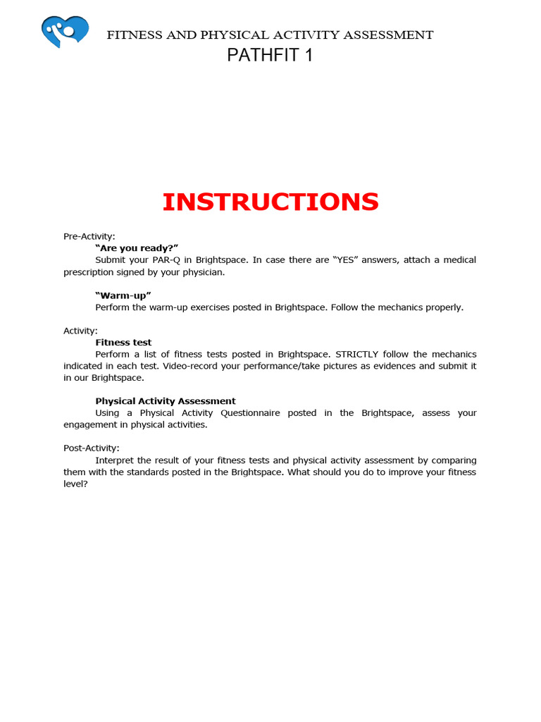 Fitness Assessment and Activity Guide | PDF | Physical Fitness | Health ...