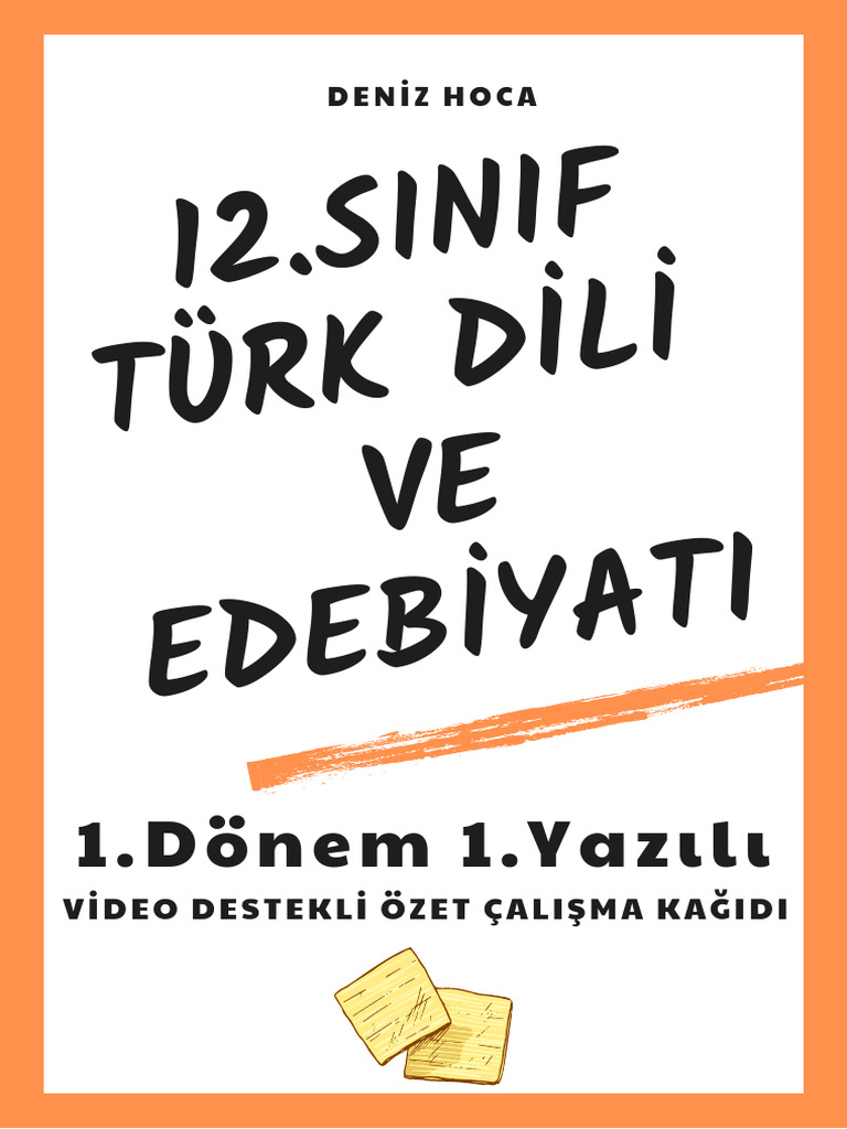 12.sinif Edebiyat 1.donem 1.yazili Calisma Kagidi 2022 | PDF