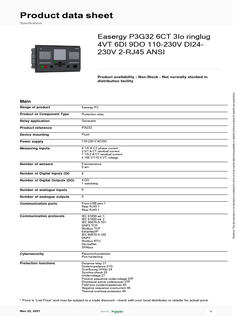 P3G32 Data Sheet-6DI 9DO | PDF | Ac Power | Power Supply