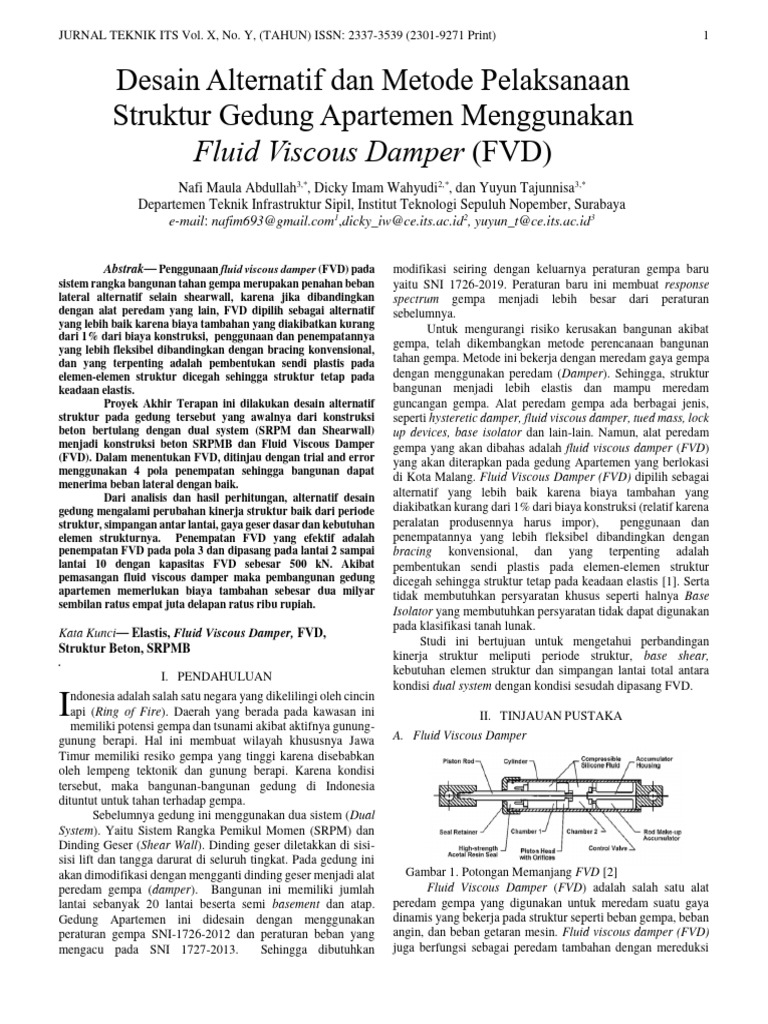 Desain Alternatif Struktur Gedung Menggunakan Fluid Viscous Damper | PDF