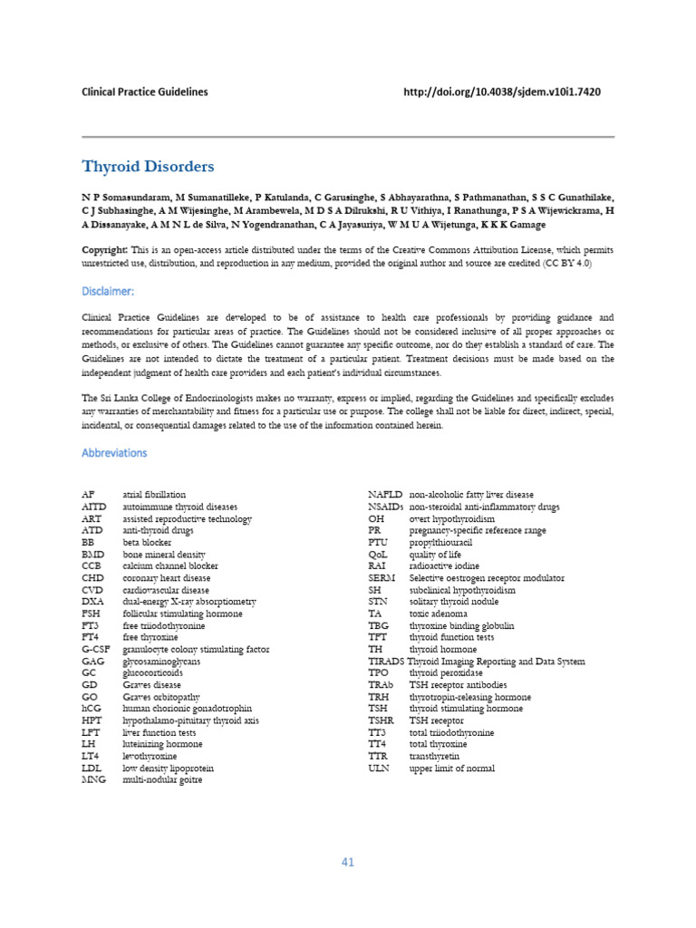 Thyroid Disorders | PDF | Hypothyroidism | Hyperthyroidism