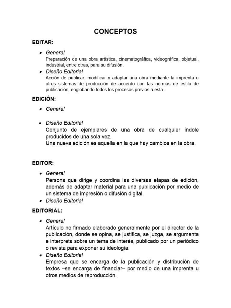 Conceptos. Diseño Editorial | PDF