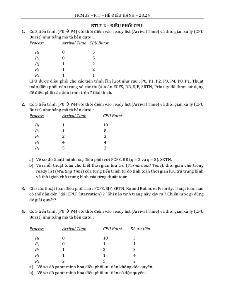 BTLT2 CPU Scheduling | PDF BTLT2 CPU Scheduling | PDF