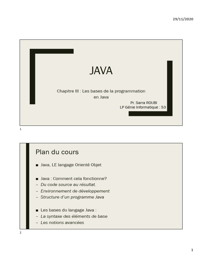 COURS3 | PDF | Java (Langage de programmation) | Machine virtuelle Java