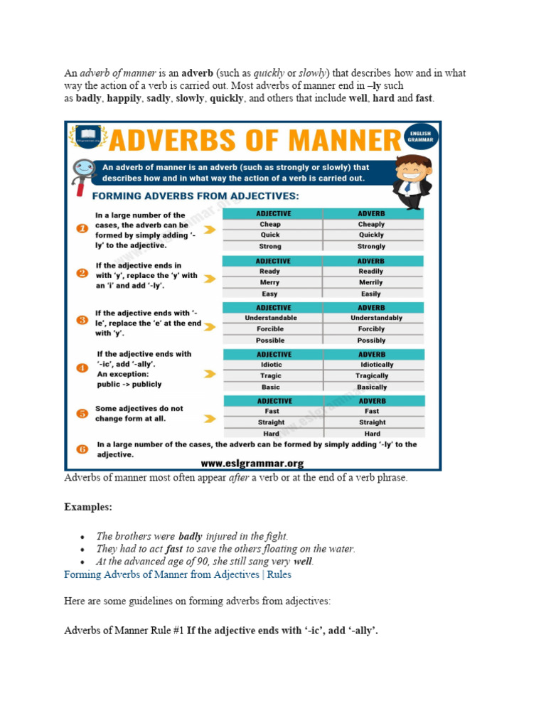 Adverbs of Manner | PDF | Adverb | Adjective