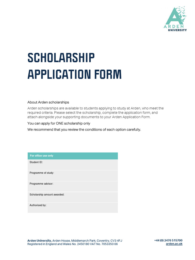 Scholarships Application Form Americas CIS MENA | PDF