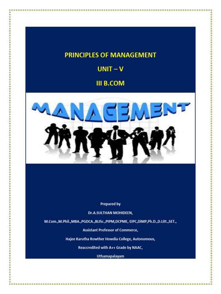 Principles of Management Unit 5 | PDF | Communication | Nonverbal ...