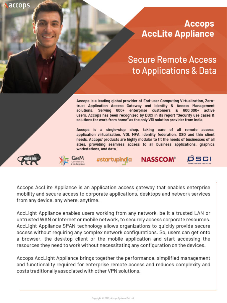 Accops AccLite Appliance | PDF | Computer Network | Desktop Virtualization