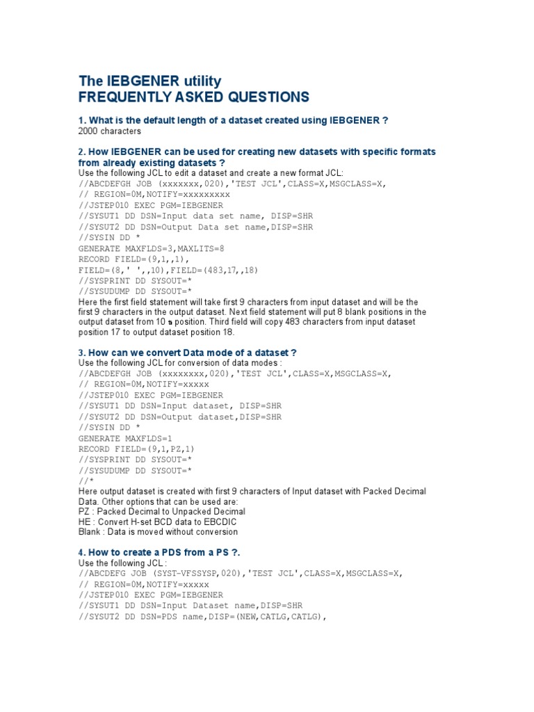 IEBGENER Utility | PDF | Computer Engineering | Computer Architecture