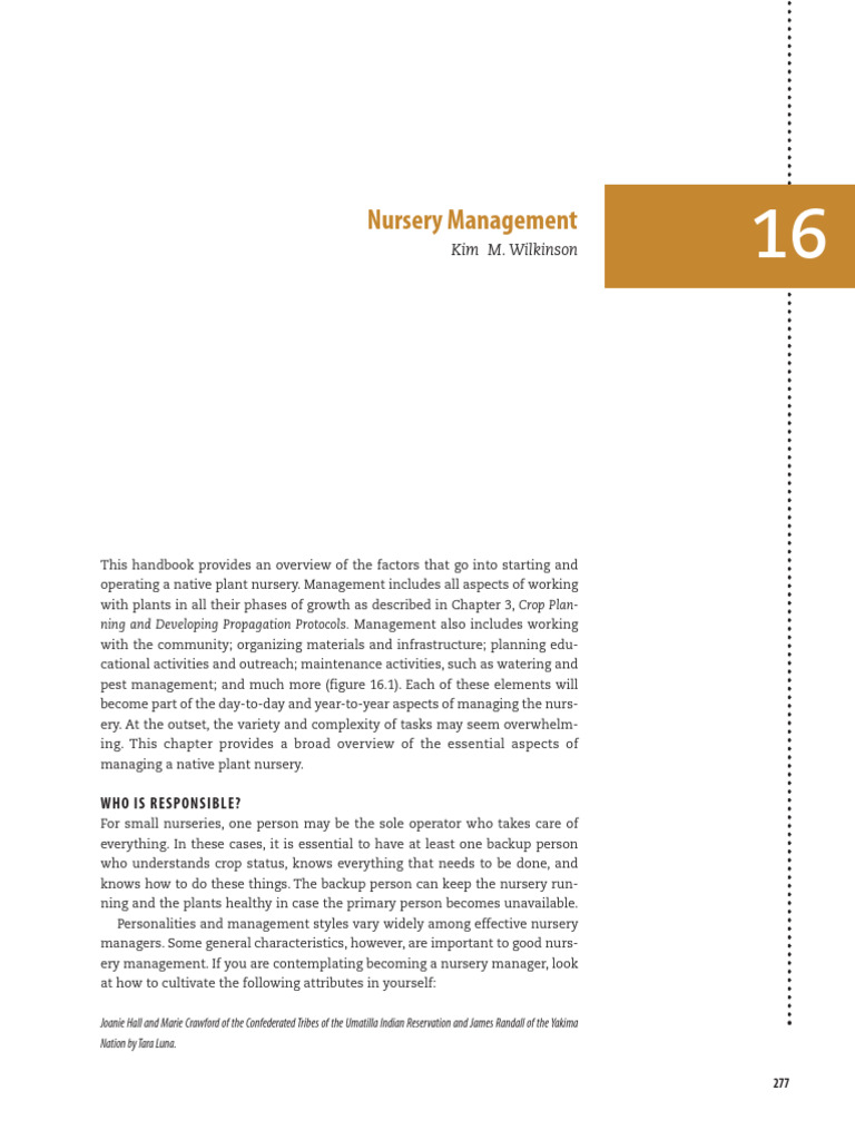 Chapter 16 - Nursery Management | PDF | Plant Nursery | Botany